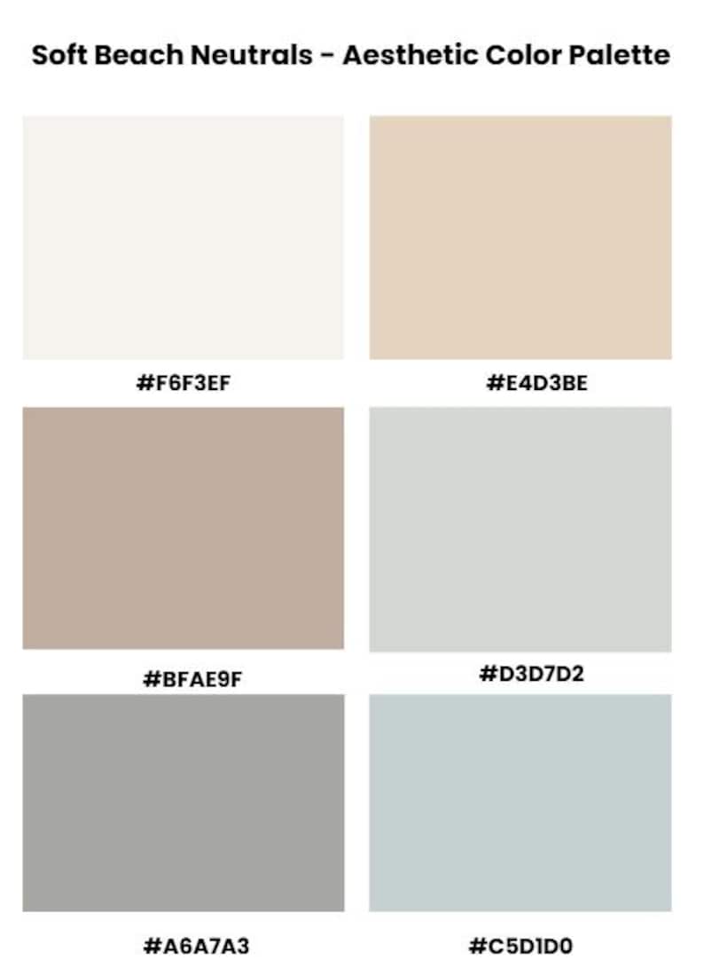 Soft Beach Neutral Palette | Coastal Canva Colors | Aesthetic Branding ...