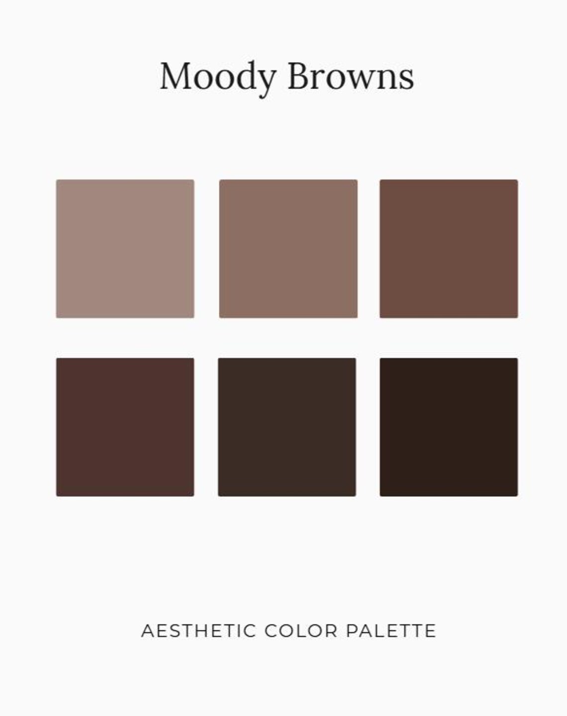 Moody Brown Color Palette | Dark Neutral Tones | Deep Aesthetic Color ...