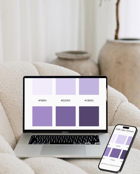 Soft Lilac Color Palette – Purple Aesthetic Pastels - Etsy