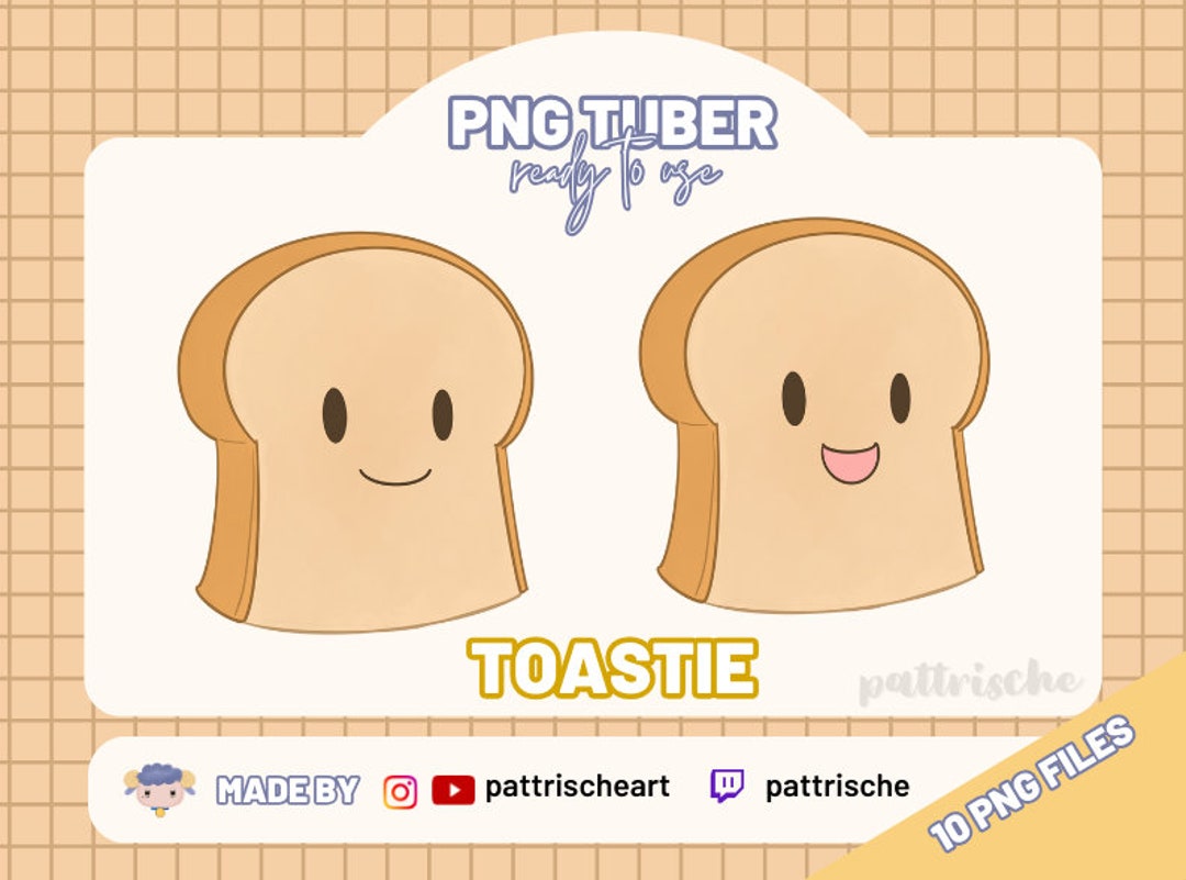 Toastie Pngtuber: Cute Bread | Toast | Twitch | Youtube | Ready to Use ...