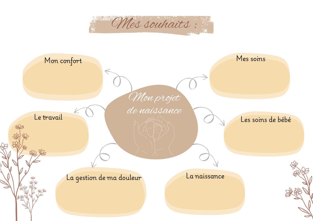 Feuille A4 "mon Projet De Naissance" à Imprimer Et Remplir - Etsy