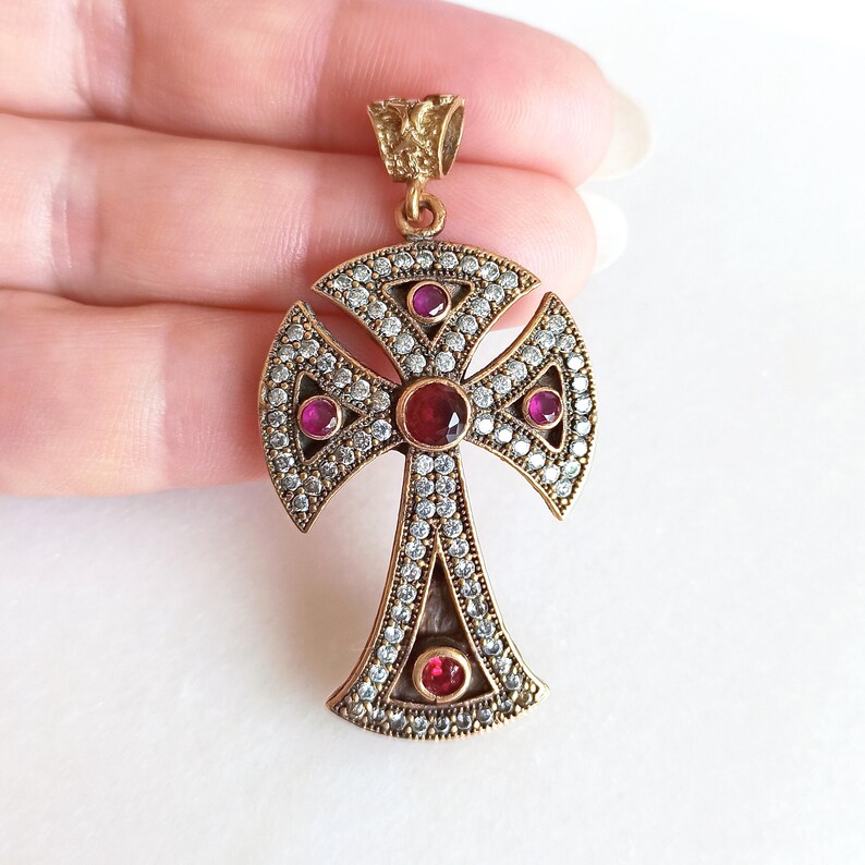 Maltese Cross Pendant XL Boho Art Medieval Jewelry Gift for Her - Etsy