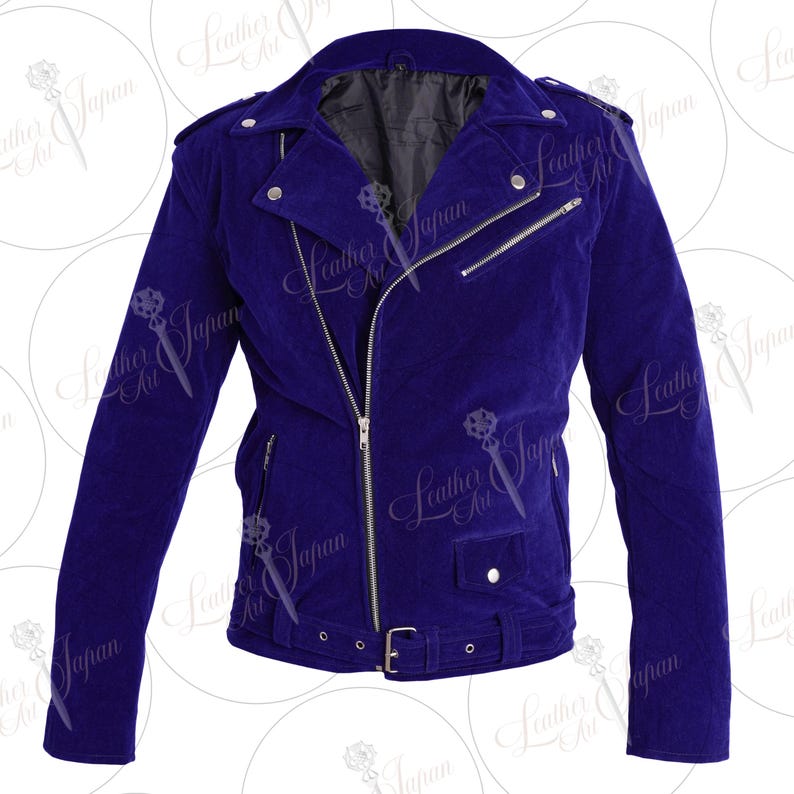 Men Royal Blue Velvet Biker Gothic Classic Steampunk Designer ...