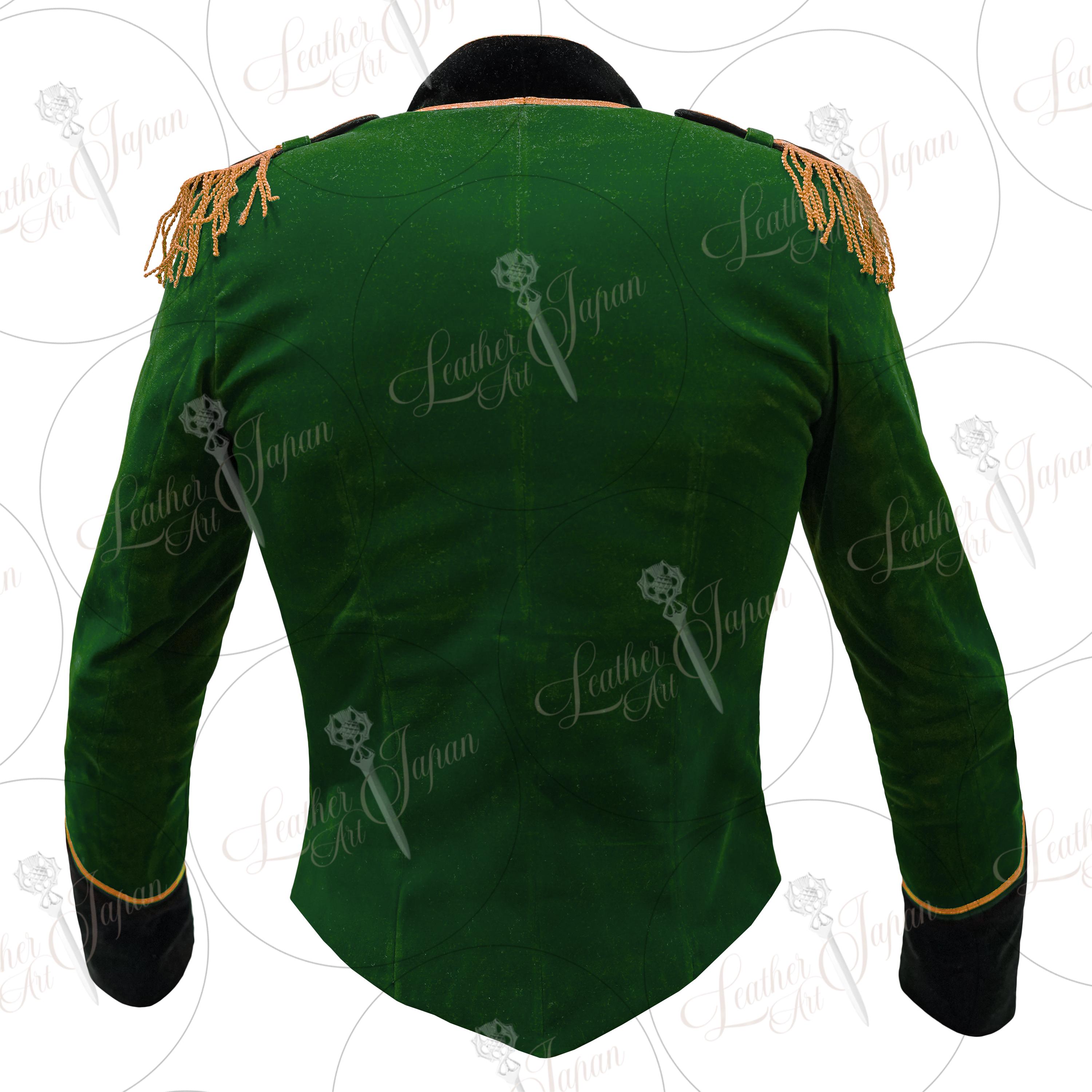 Women's Green Velvet Military Jacket With Gold Epaulettes - Etsy