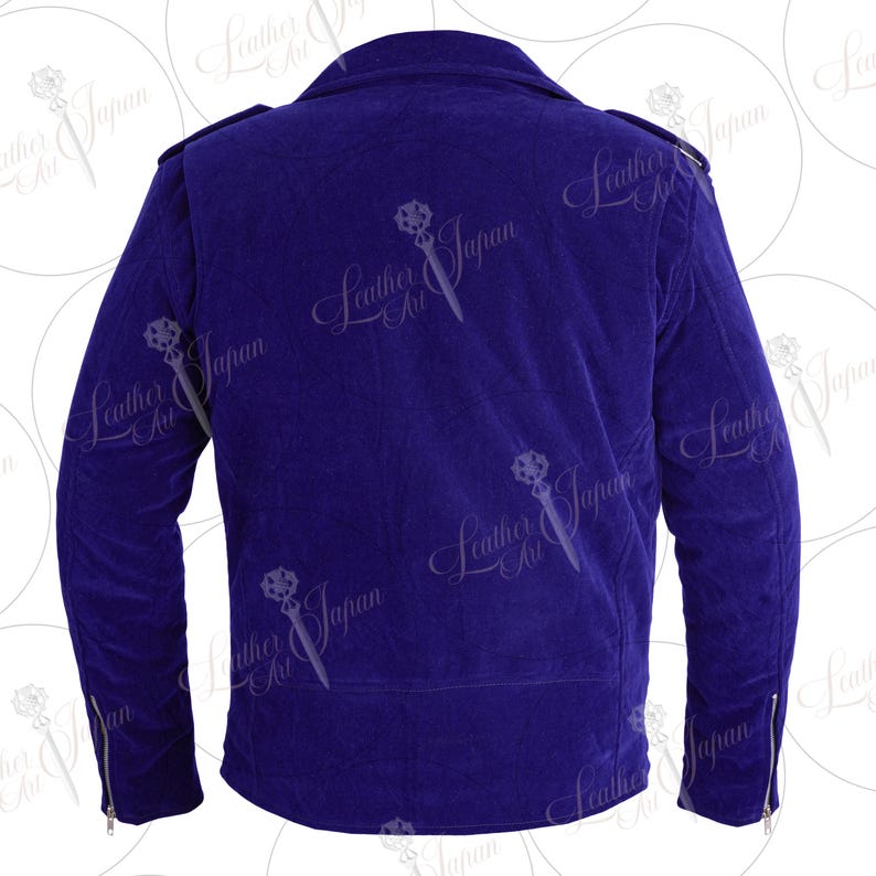 Men Royal Blue Velvet Biker Gothic Classic Steampunk Designer ...