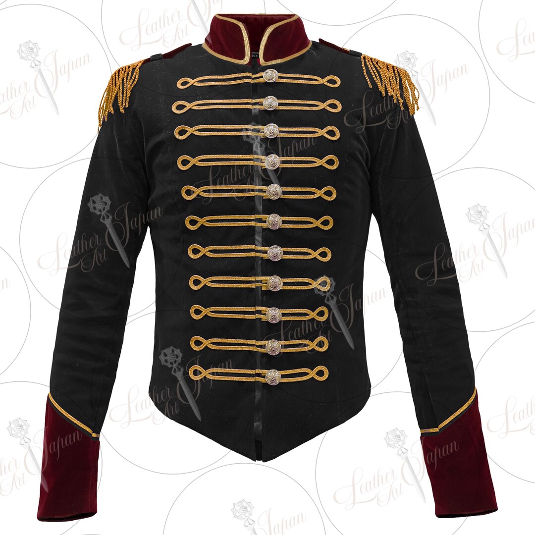 Women's Black Velvet Military Jacket With Gold Epaulettes - Etsy