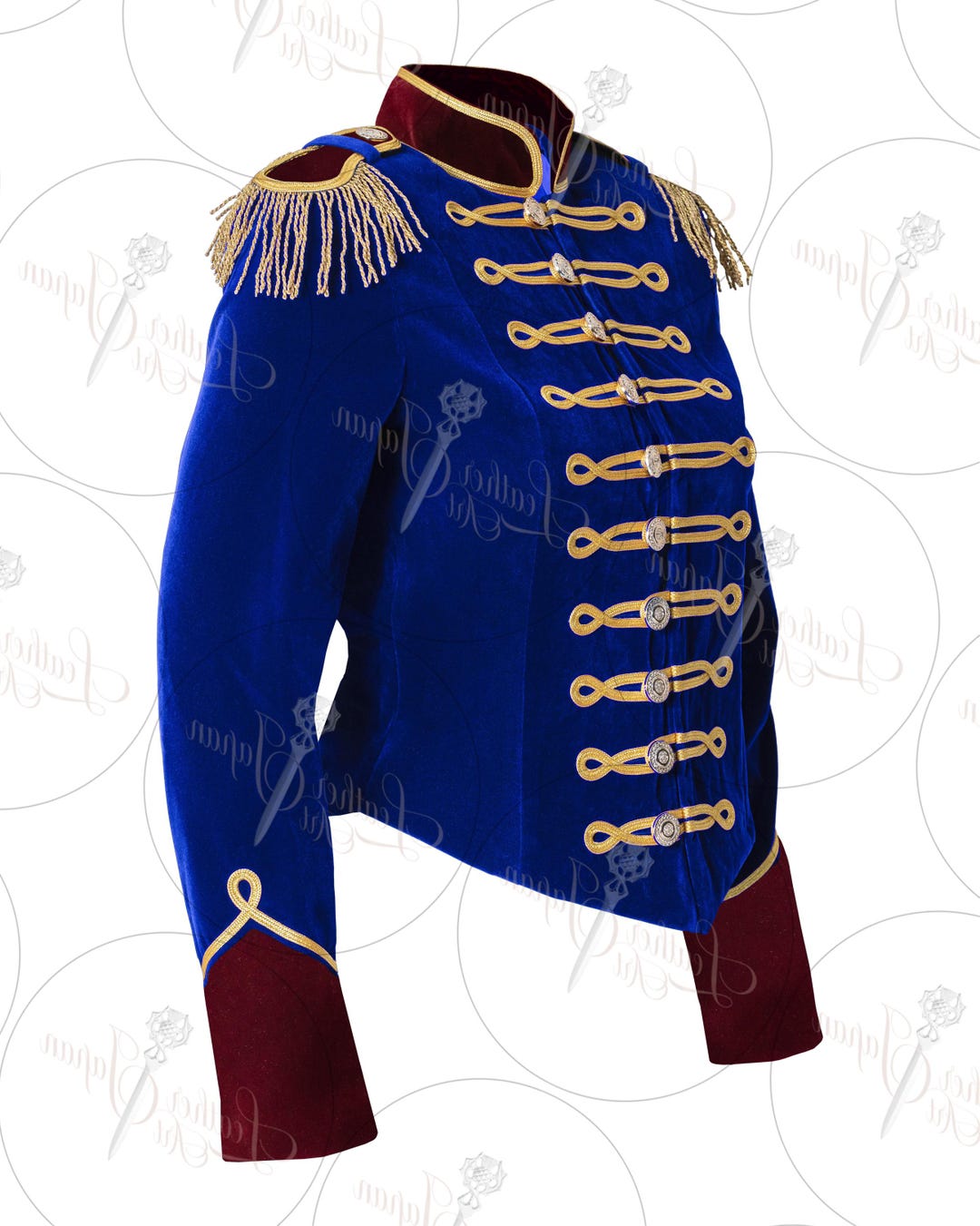 Women's Royal Blue Military Jacket With Gold Epaulettes - Etsy