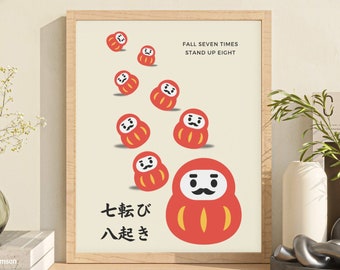 Fall Down Seven Times, Stand up Eight/original Japanese Calligraphy ...