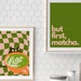 But First Matcha Poster, Black Cat Matcha Latte Wall Decor ...