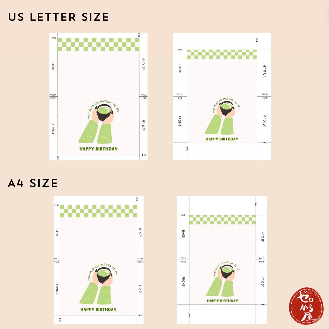 Printable Birthday Card, Birthday Card for Matcha Green Tea Lovers ...