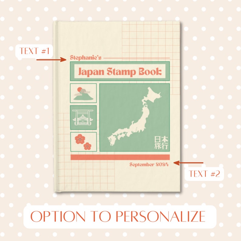 Personalized 5x7 Japan Stamp Notebook, Japan Travel Journal, Kawaii ...