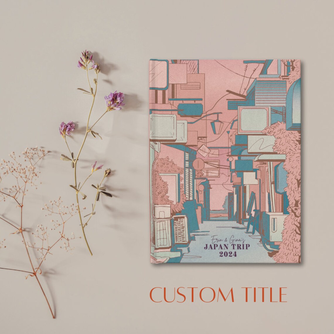 Custom Japan Stamp Notebook, 5x7 Personalized Travel Journal, Kawaii ...