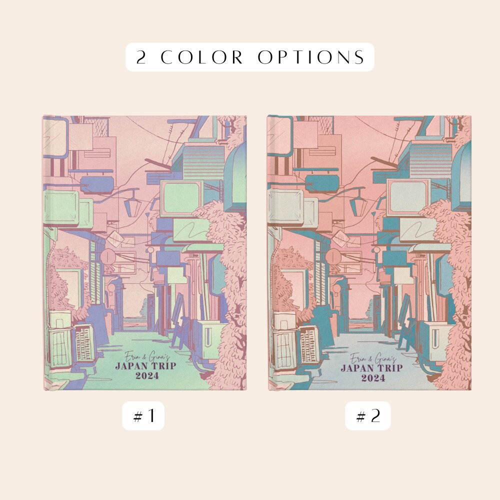 Custom Japan Stamp Notebook, 5x7 Personalized Travel Journal, Kawaii ...