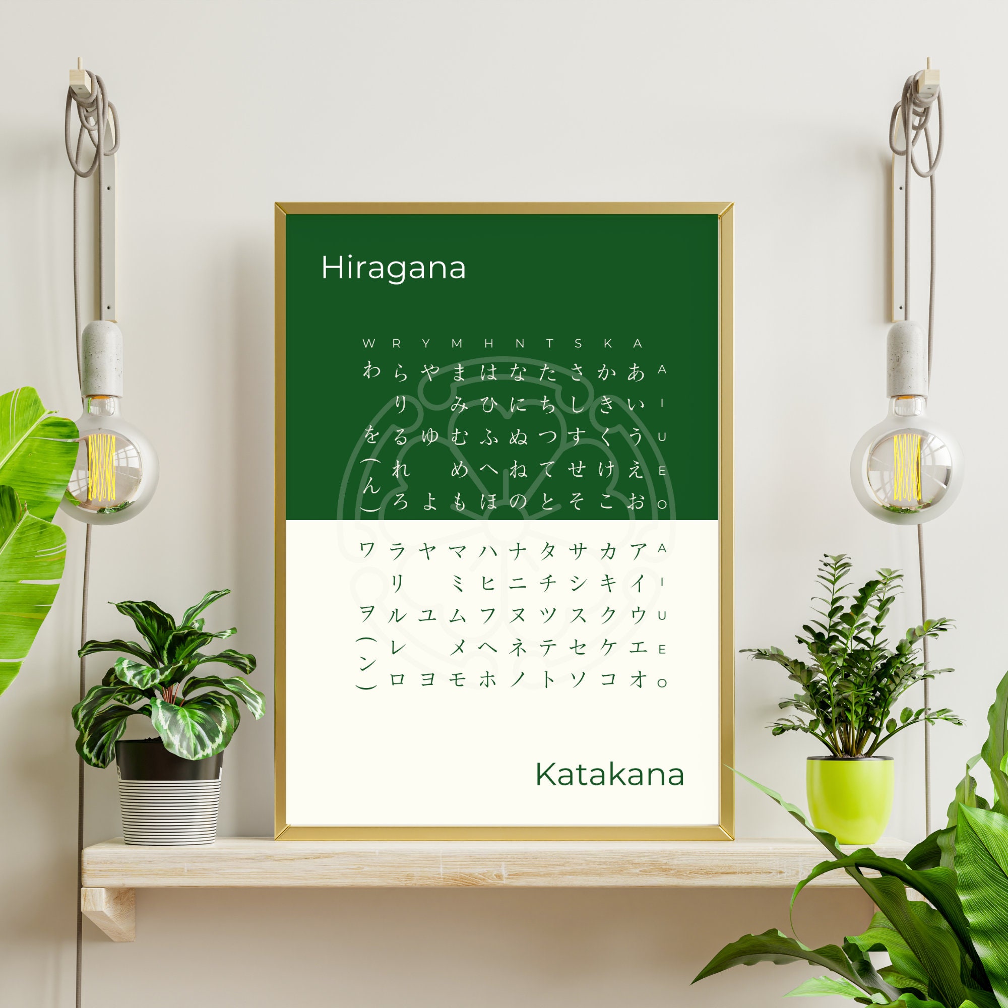 Hiragana Katakana Chart, Japanese Alphabet Poster, Japandi Home Decor ...