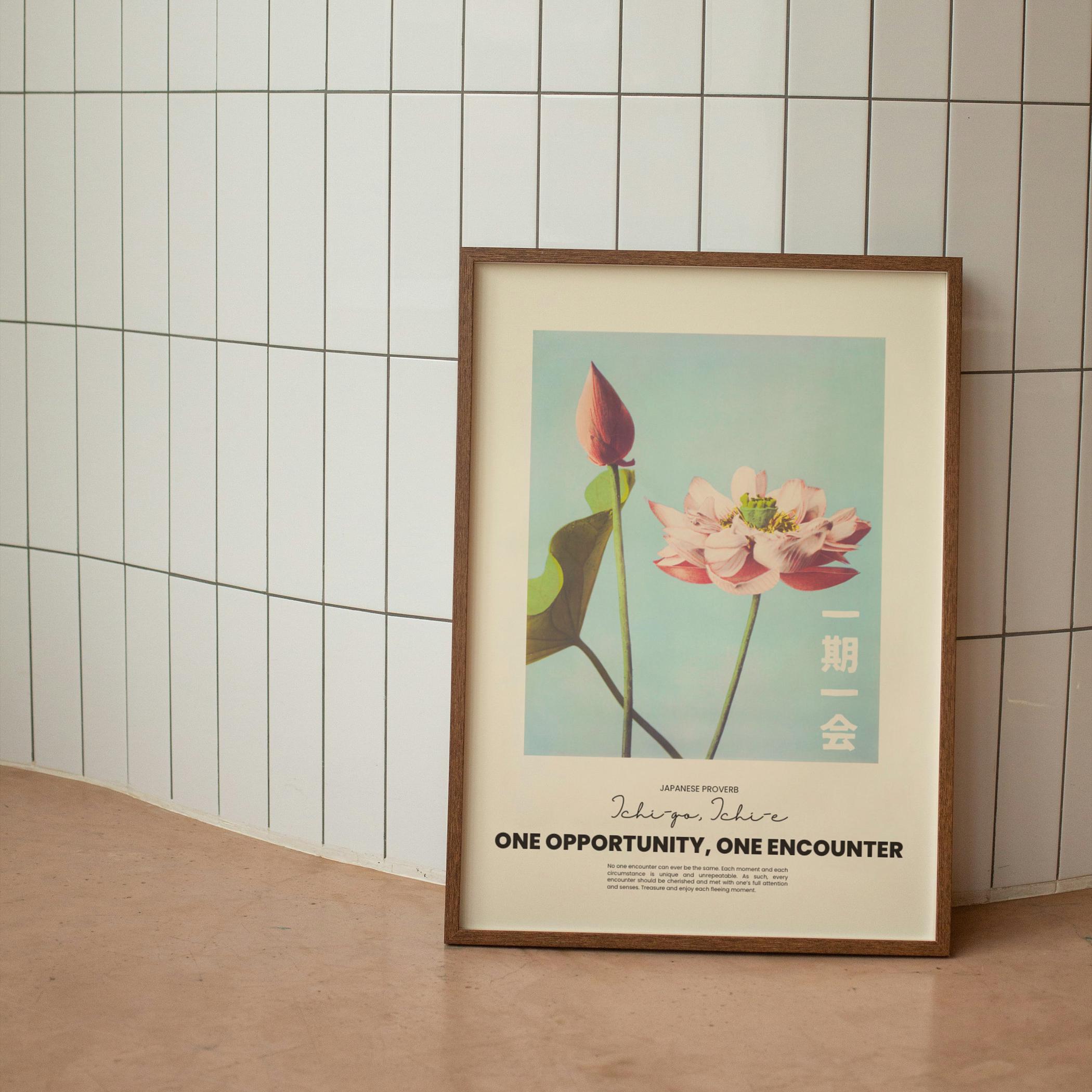 Japanese Proverb Poster, Ichi-go Ichi-e, Zen Quote Wall Art, Ogawa ...