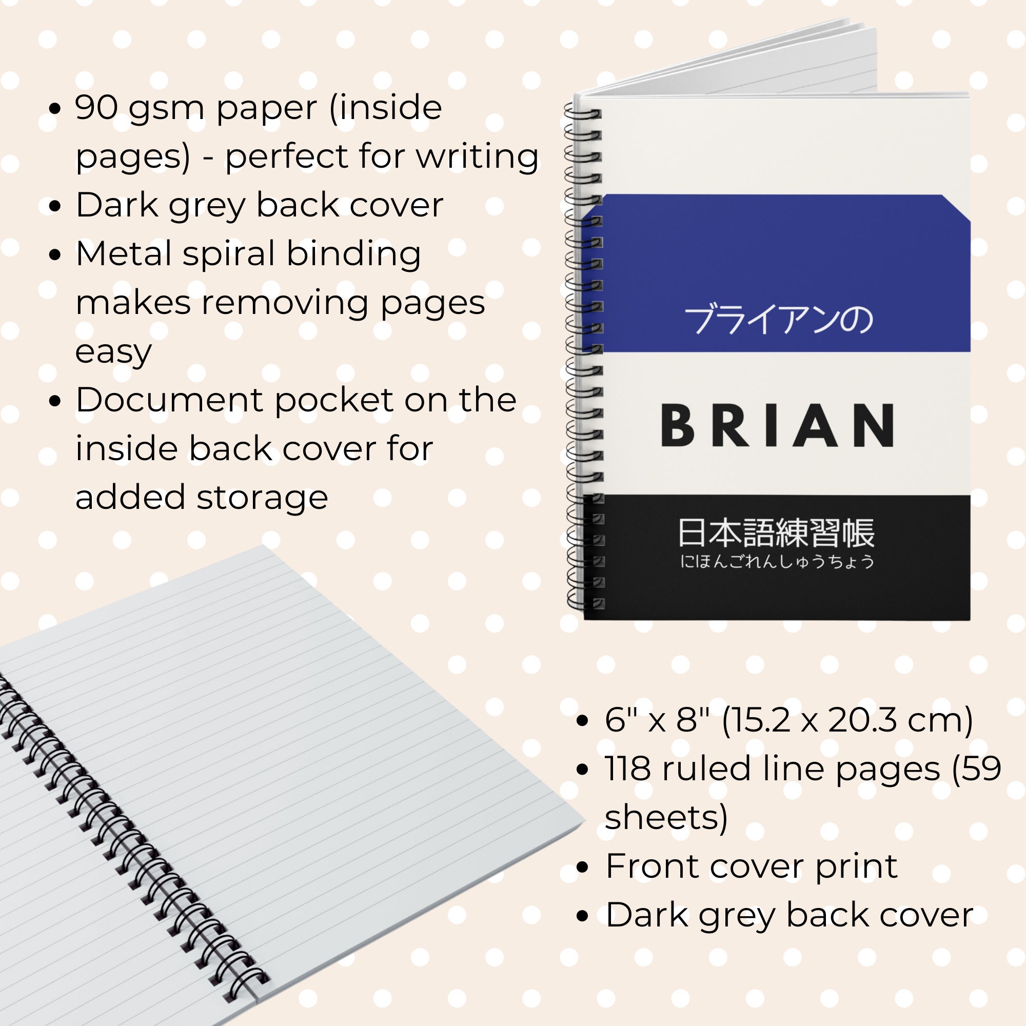 Personalized Japanese Study Notebook, Japanese Stationary, Hiragana ...