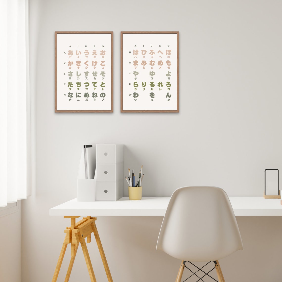 Japanese Hiragana Katakana Chart, Printable Japanese Alphabet Poster ...