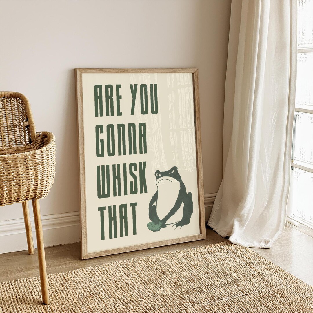 Matcha Lover Poster, Hoji Matsumoto Frog Poster, Gift for Matcha Green ...