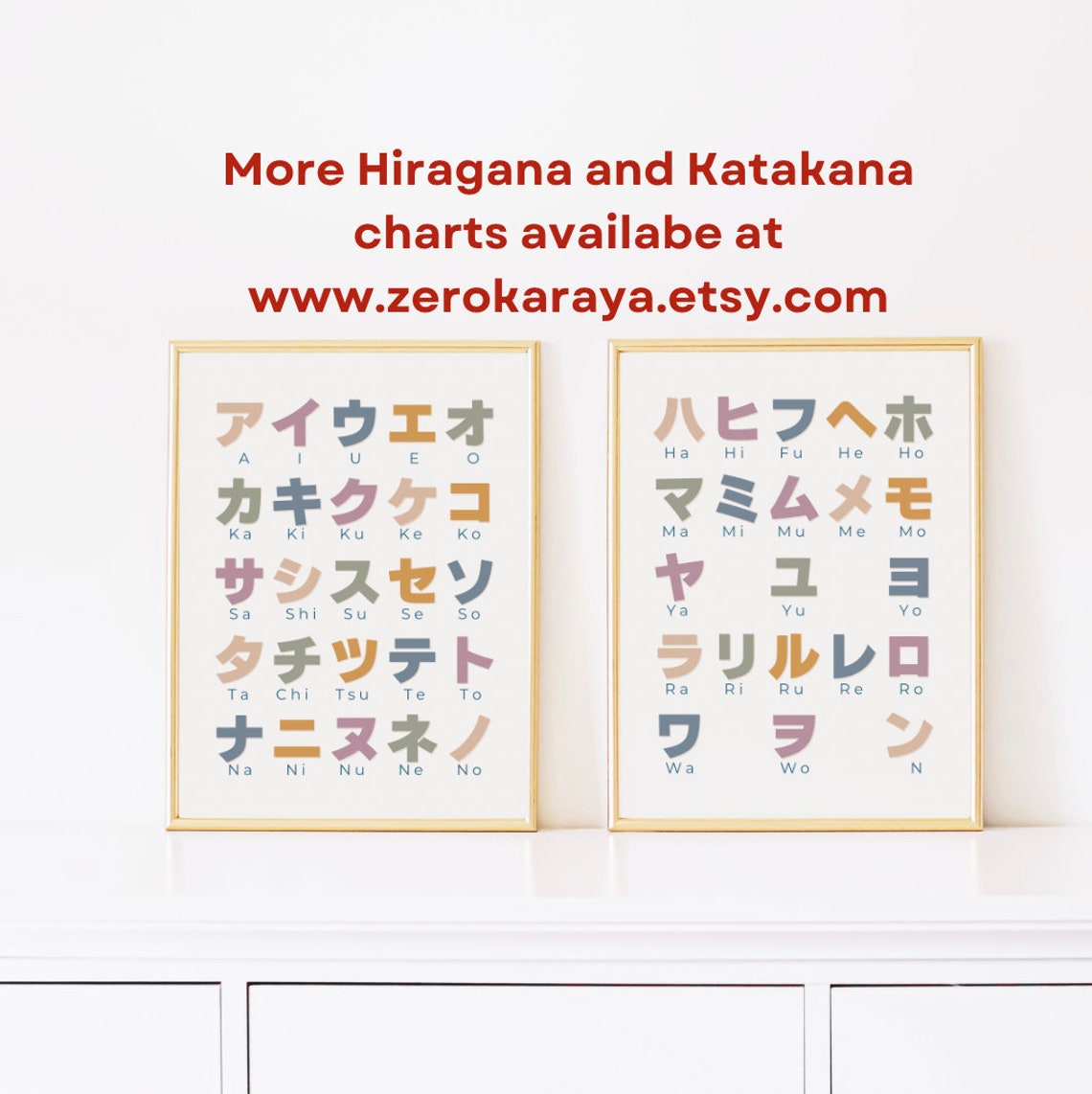 Japanese Hiragana Katakana Chart, Printable Japanese Alphabet Poster ...