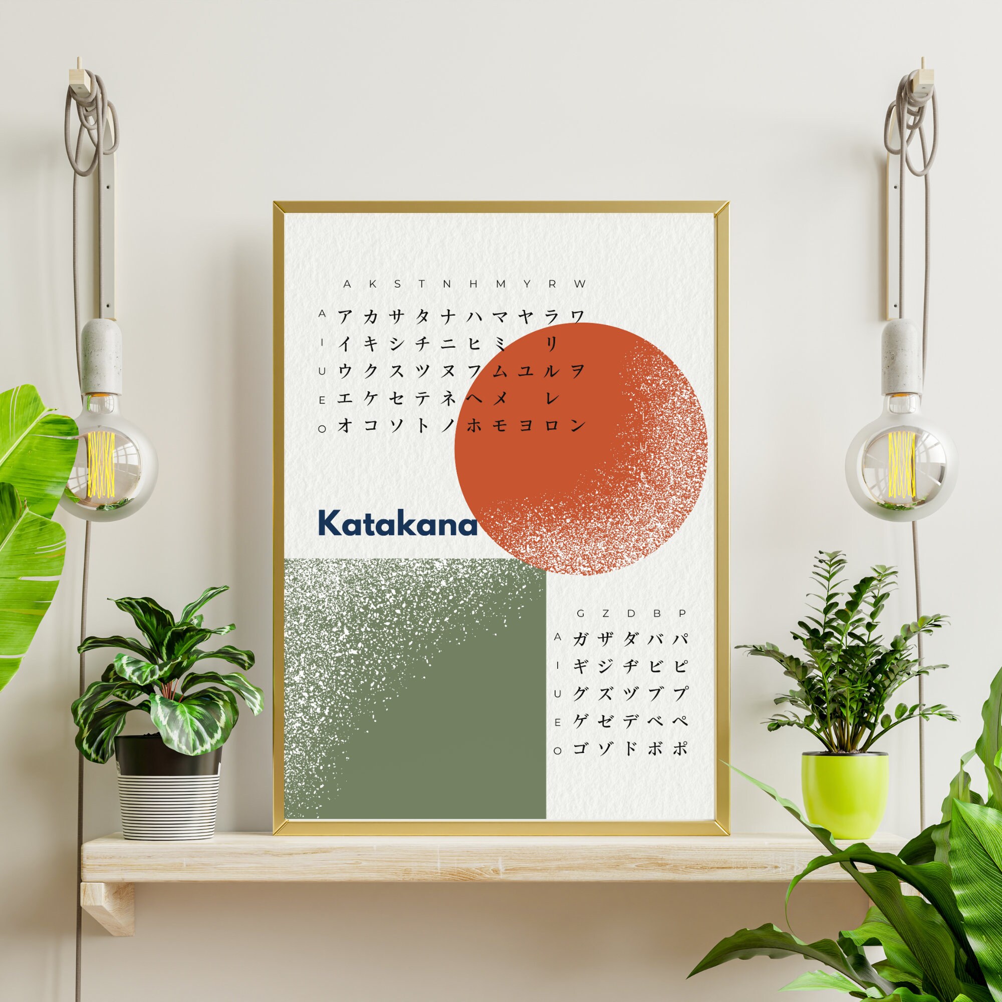 Hiragana Katakana Chart Set of 2, Japanese Alphabet Poster, Educational ...