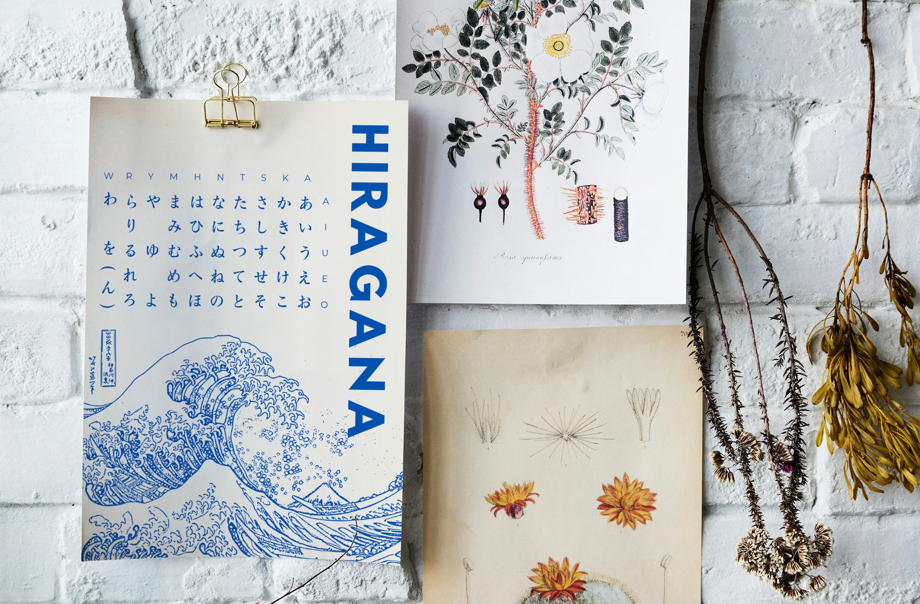 Hiragana Chart, Japanese Alphabet Poster, Minimalist Japanese Wall Art ...