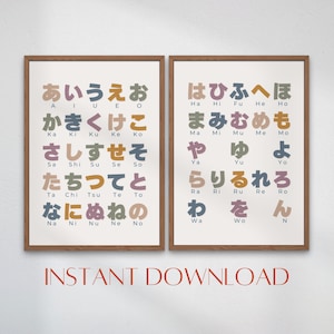 Japanese Hiragana Chart, Printable Wall Art for Classroom, Language ...