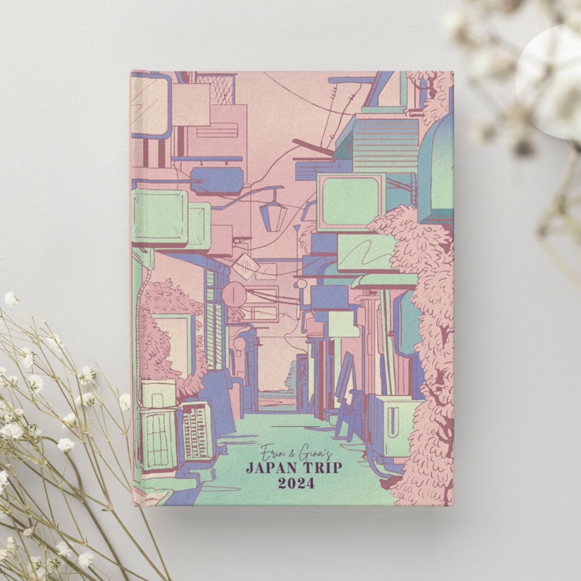 Custom Japan Stamp Notebook, 5x7 Personalized Travel Journal, Kawaii ...