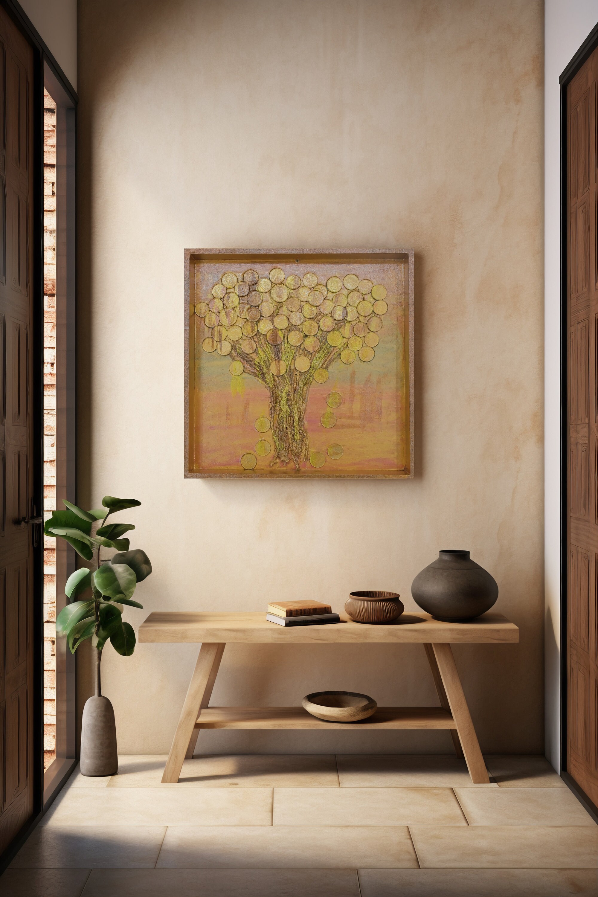 Gold Money Tree of Wishes - Featuring Real Coins for Prosperity ...