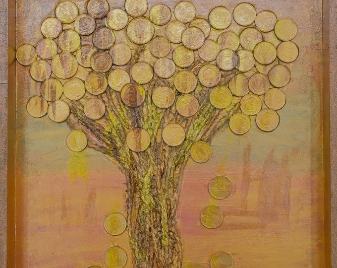 Gold Money Tree of Wishes - Featuring Real Coins for Prosperity ...