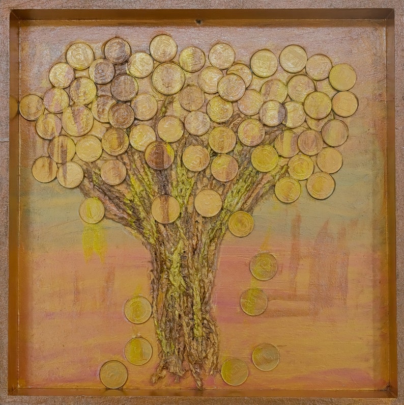 Gold Money Tree of Wishes - Featuring Real Coins for Prosperity ...