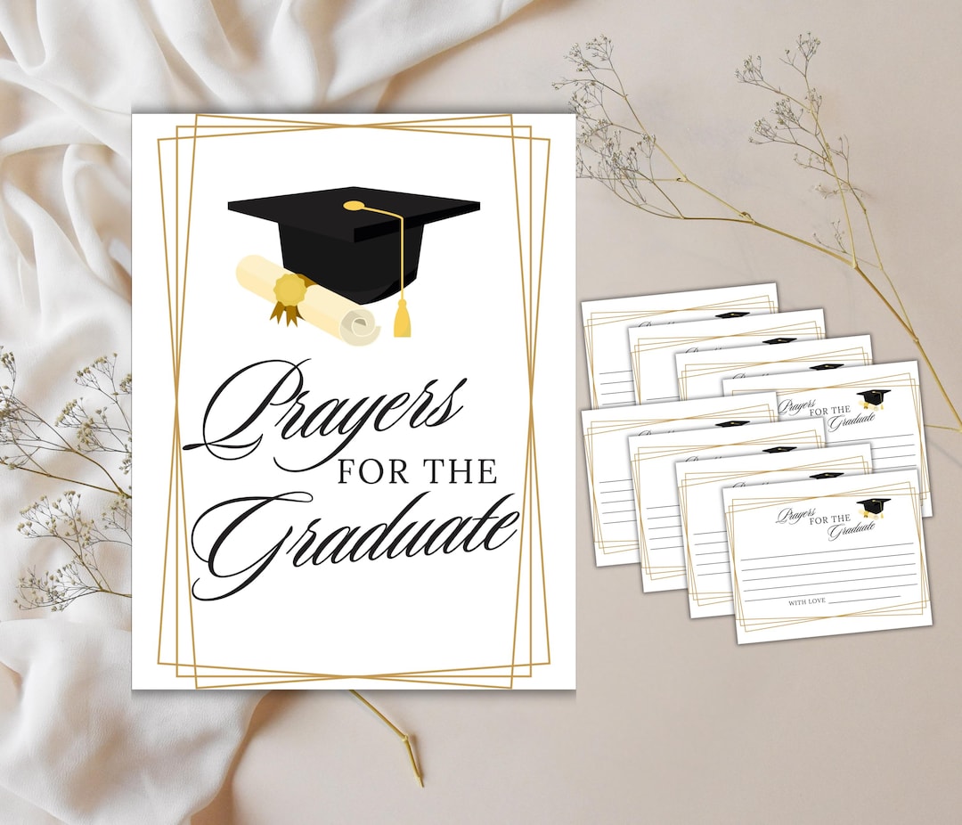 Custom Prayers for the Graduate Sign Cards Graduation Party Decor Black ...