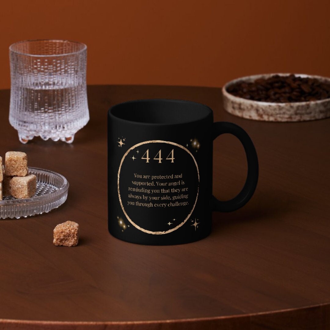 444 Angel Number Affirmation Mug Positive Energy Manifestation Gift ...