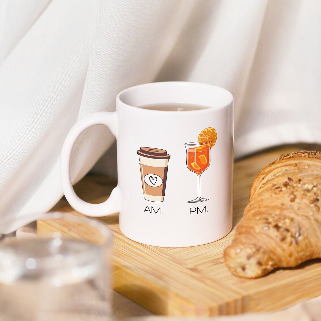 Coffee AM Aperol Spritz PM Funny Meme Mug Coffee Lover Retro 90s Aperol ...