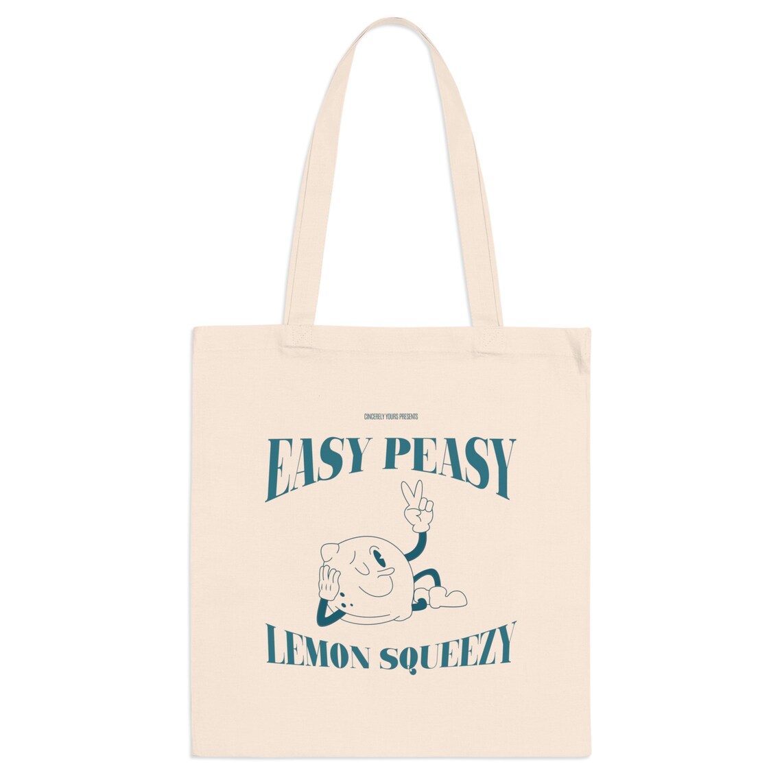 Easy Peasy Lemon Squeezy Tote Bag Retro Lemon 90s Grocery Shopper ...