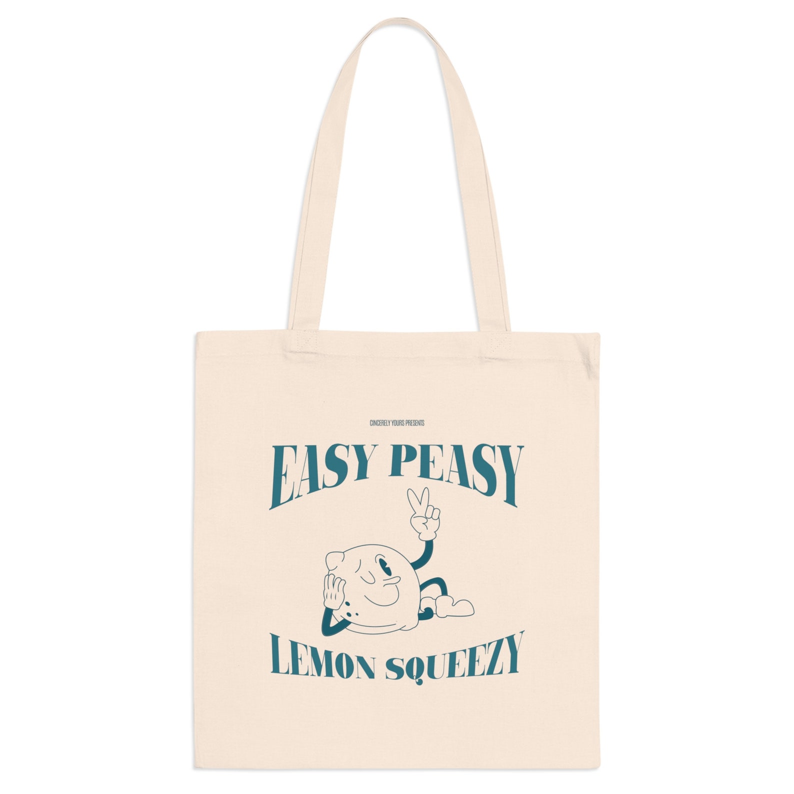 Easy Peasy Lemon Squeezy Tote Bag Retro Lemon 90s Grocery Shopper ...