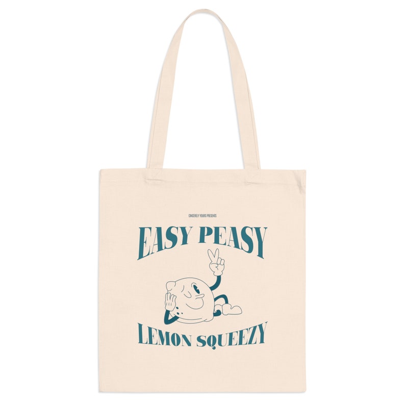 Easy Peasy Lemon Squeezy Tote Bag Retro Lemon 90s Grocery Shopper ...