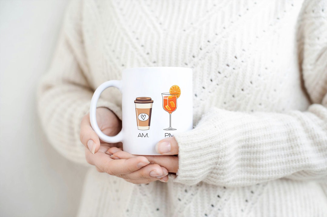 Coffee AM Aperol Spritz PM Funny Meme Mug Coffee Lover Retro 90s Aperol ...