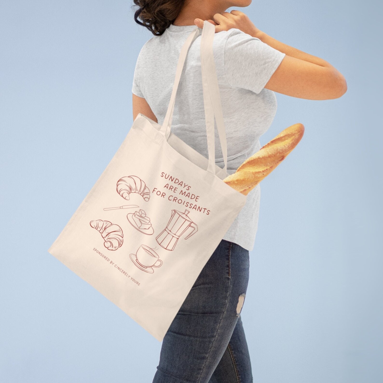 Sundays Are Made for Croissants Tote Bag Breakfast Lover Gift ...
