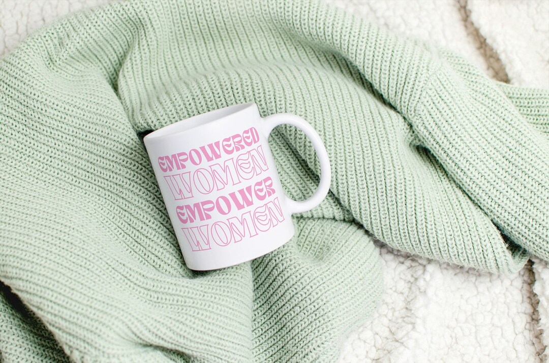 Empowered Women Empower Women Feminism Mug Pink Minimal Design Gift ...