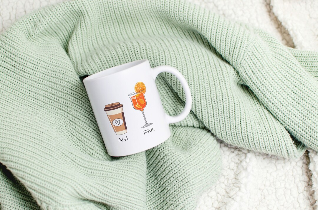 Coffee AM Aperol Spritz PM Funny Meme Mug Coffee Lover Retro 90s Aperol ...