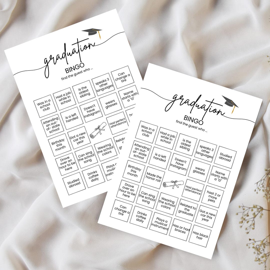 Graduation Bingo Game 2025 Canva Template Editable Party Game for ...