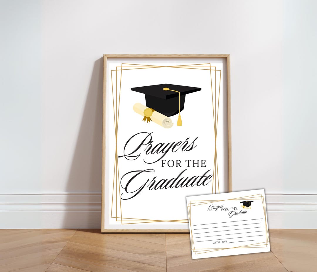 Custom Prayers for the Graduate Sign Cards Graduation Party Decor Black ...