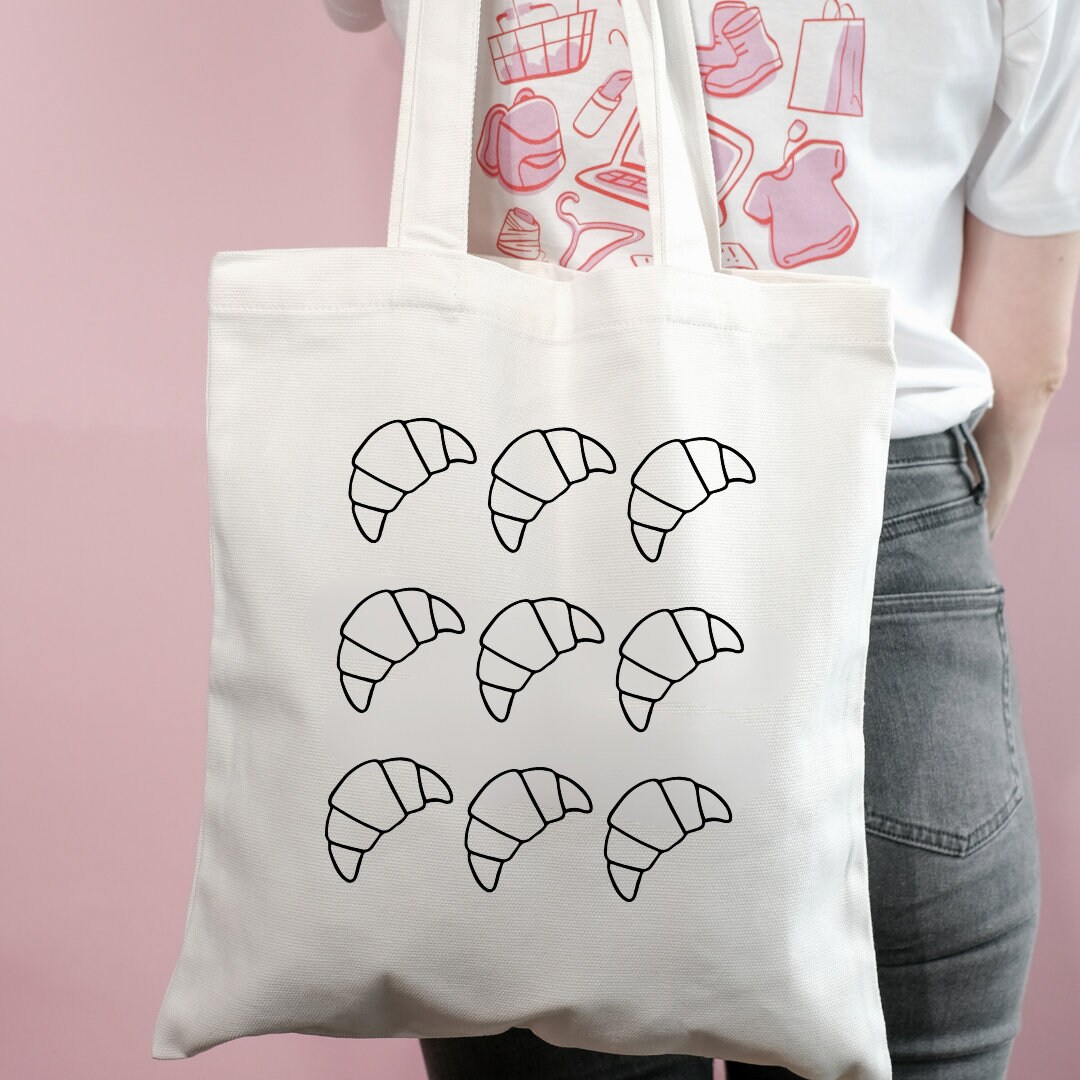 Croissant Tote Bag Sweets Croissant Lover Gift Sustainable Bag Y2K ...