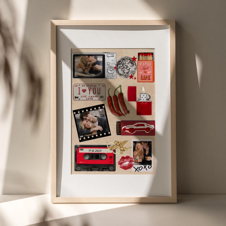 Editable Boyfriend Photo Collage Anniversary Poster Matchbook Template ...