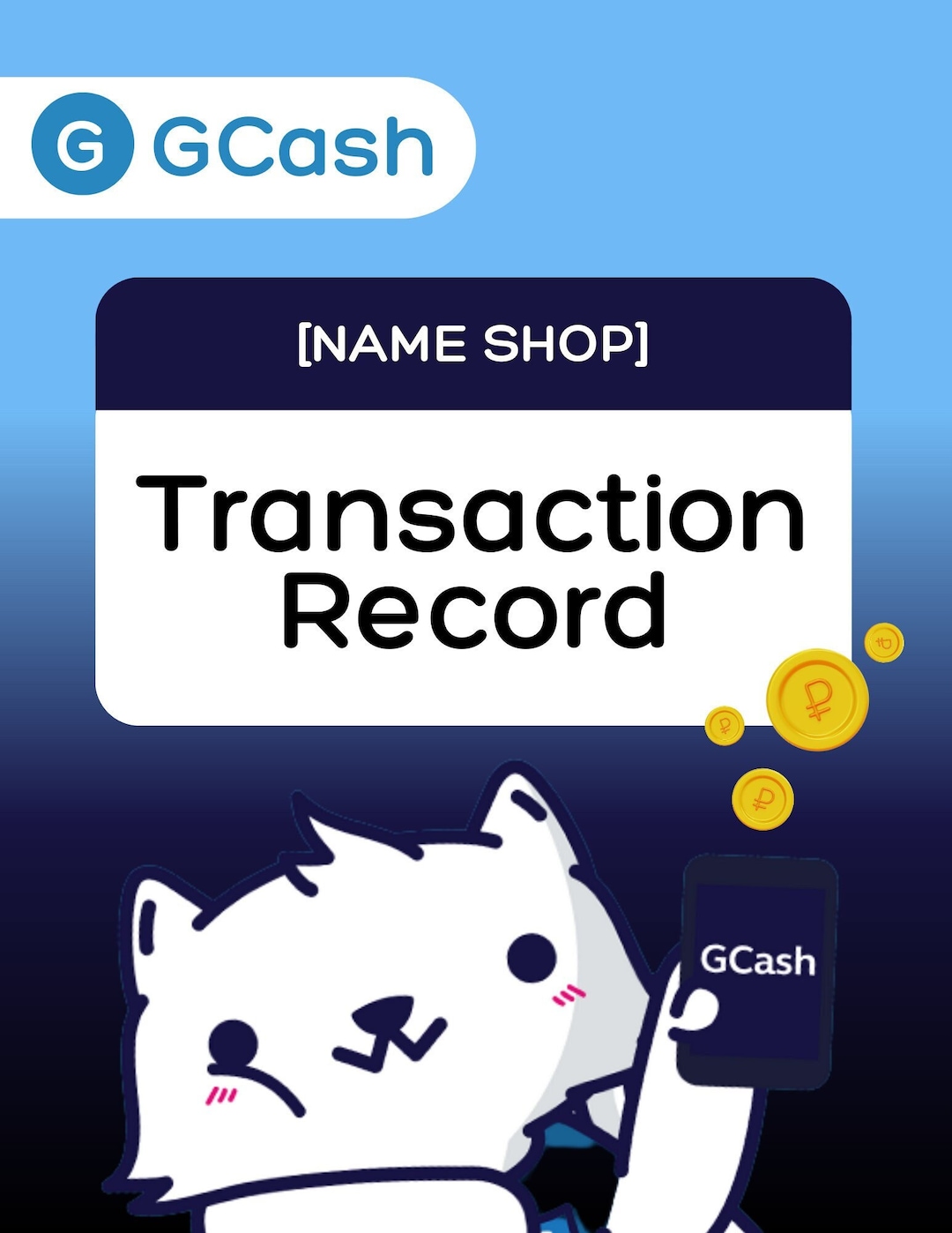Gcash Transaction Record and Slip - Etsy