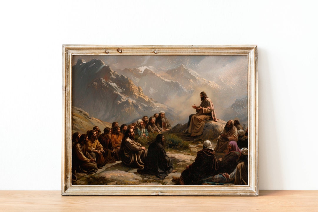 Sermon on the Mount, Scripture Oil Painting, Christian Oil Painting ...