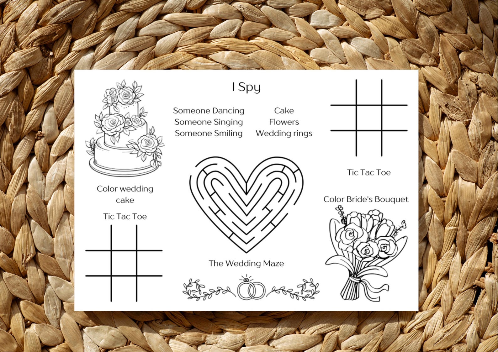 Wedding Activity Sheet for Kids, Printable Maze and Coloring Page, I ...