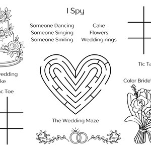 Wedding Activity Sheet for Kids, Printable Maze and Coloring Page, I ...