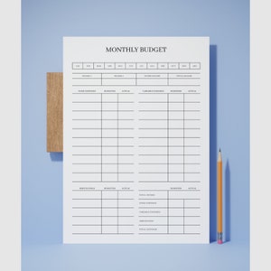 Monthly Budget Planner Printable Financial Journal Monthly Budget Sheet ...