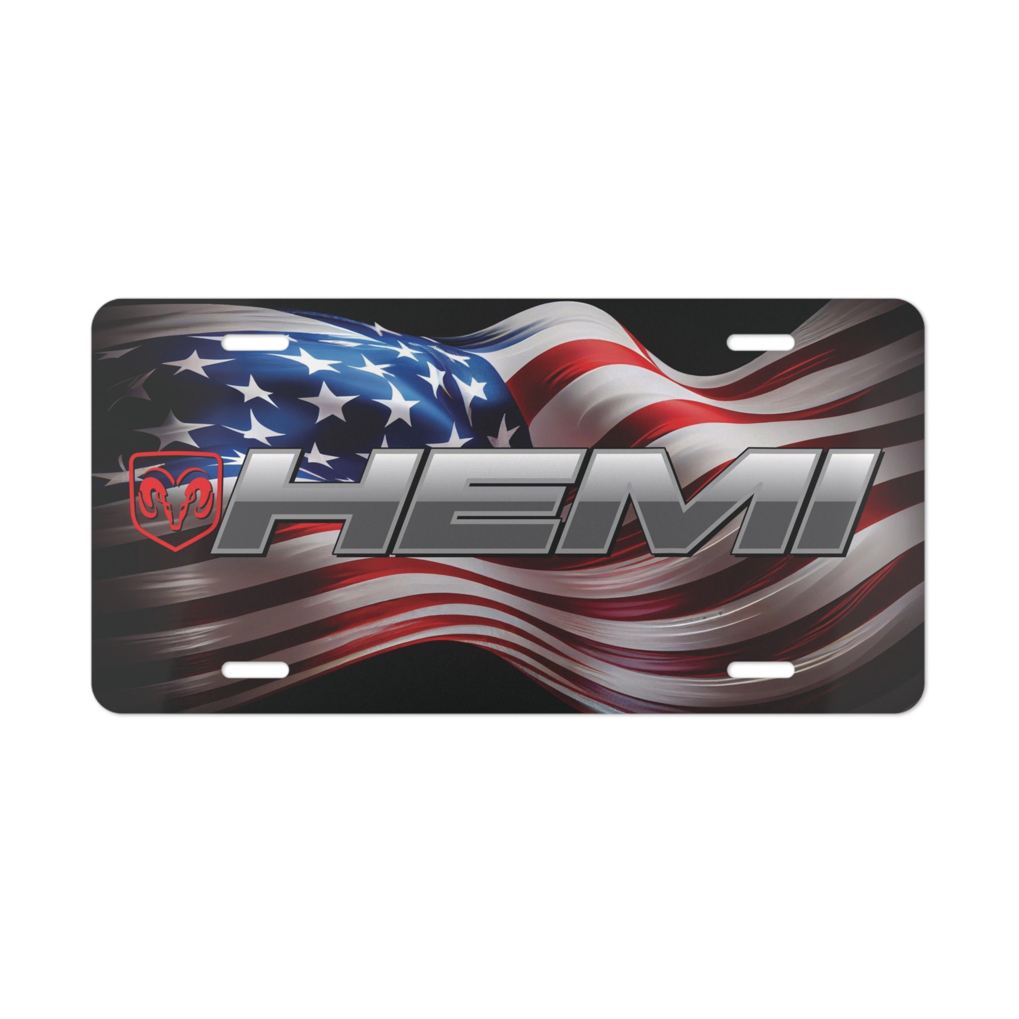 Custom Vanity Plate Tag With Hemi and American Flag - Etsy